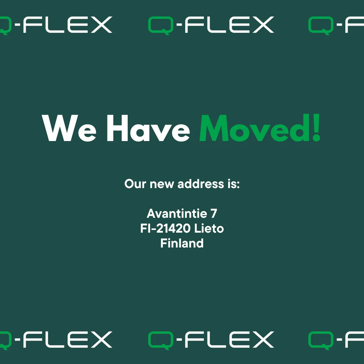 We have moved! - Q-Flex